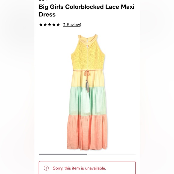 BCX | Dresses | Bcx Big Girls Colorblocked Lace Maxi Dress Creamicle ...